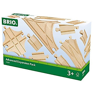 BRIO World 33307 - Advanced Expansion Pack - 11 Piece Set of Wooden Train Tracks for Kids | Train Set Expansion | Fun Learning Toy | Compatible with All Railway Toys | FSC Certified