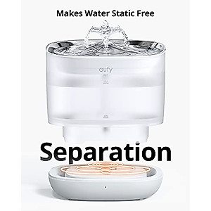 eufy Pet Water Fountain, SafeSip Pump Cat Water Fountain for Small Dogs and Cats, Dishwasher Safe Stainless Steel Cat Water Fountain, 3L Capacity, BPA-Free, Ultra-Quite, Easy to Clean