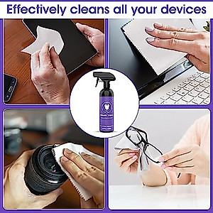 Swanky Computer Screen Cleaner Kit: Electronic Cleaner Spray 17oz + 2 Microfiber Cleaning Cloth For TV, iPad, iPhone, Monitor, PC, Laptop Screens
