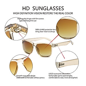 ANDOILT Polarized Sunglasses for Men Women Trendy Vintage Retro Fashion Square Sun Glasses Champagne
