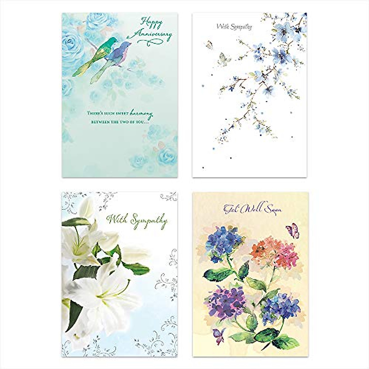 Designer Greetings All Occasion Greeting Card Assortment (24 Cards with Envelopes in a Keepsake, Floral Organizer Box) – Birthday, Thank You, New Baby, Anniversary, Sympathy, Get Well, Blank