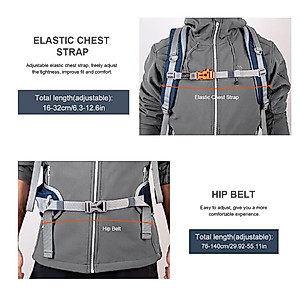 MOUNTAINTOP 40L Hiking Backpack with Rain Covers for Backpacking, Camping, Cycling and Traveling