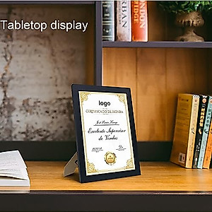 SESEAT 8.5 x 11 Picture Frame Tabletop or Wall Hanging Photo Frame, Black, 1 Pack