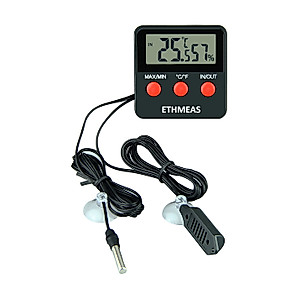 ETHMEAS Digital Thermometer and Hygrometer for Reptiles Terrarium pet keeping, Digital Indoor Outdoor Temperature Gauge and Humidity