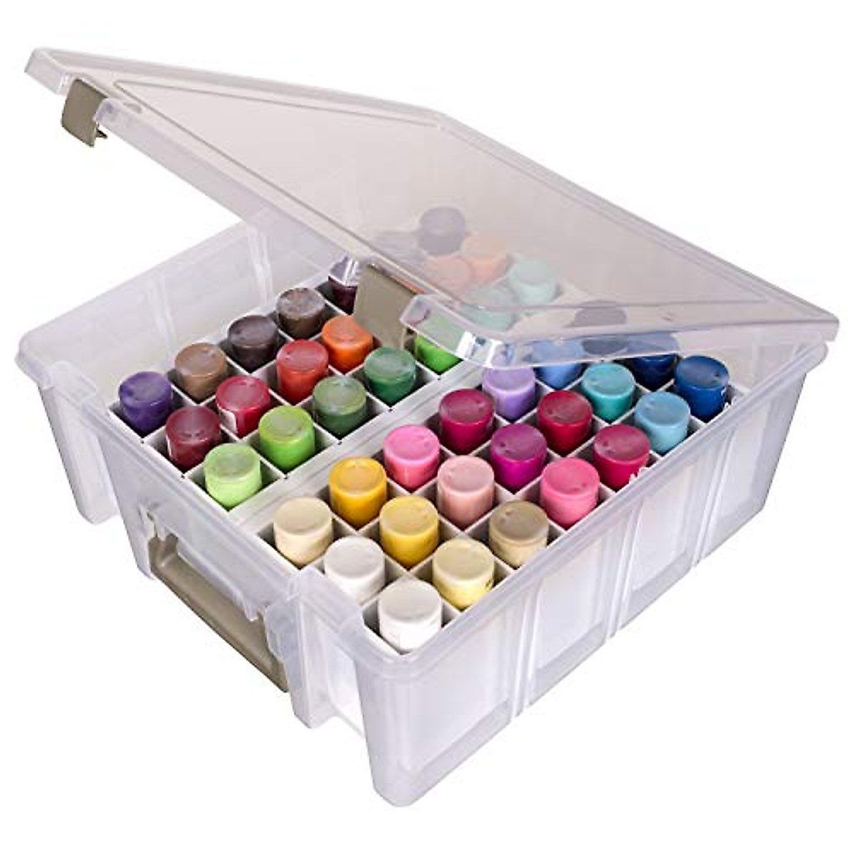 ArtBin 6828AG Paint Storage Tray, Art & Craft Supply Storage, Super Satchel System Accessory, Wall Mountable 21 Compartment Paint Organizer, White