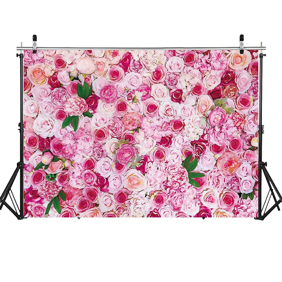 Pink Rose Floral Backdrop 7x5FT Flower Wall Photography Background for Girls Women Bridal Shower Wedding Baby Shower Birthday Party Decorations Supplies Photo Props