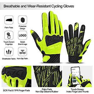 INBIKE Mountain Bike Gloves for Men Knuckle Guard Padded Men's Cycling Gloves Breathable for MTB Motocross Racing Dirtbike