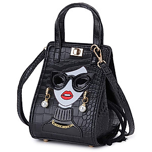 ENJOININ Novelty Lady Face Purses and Handbags for Women Casual Shoulder Bag Fashion Bat Bag