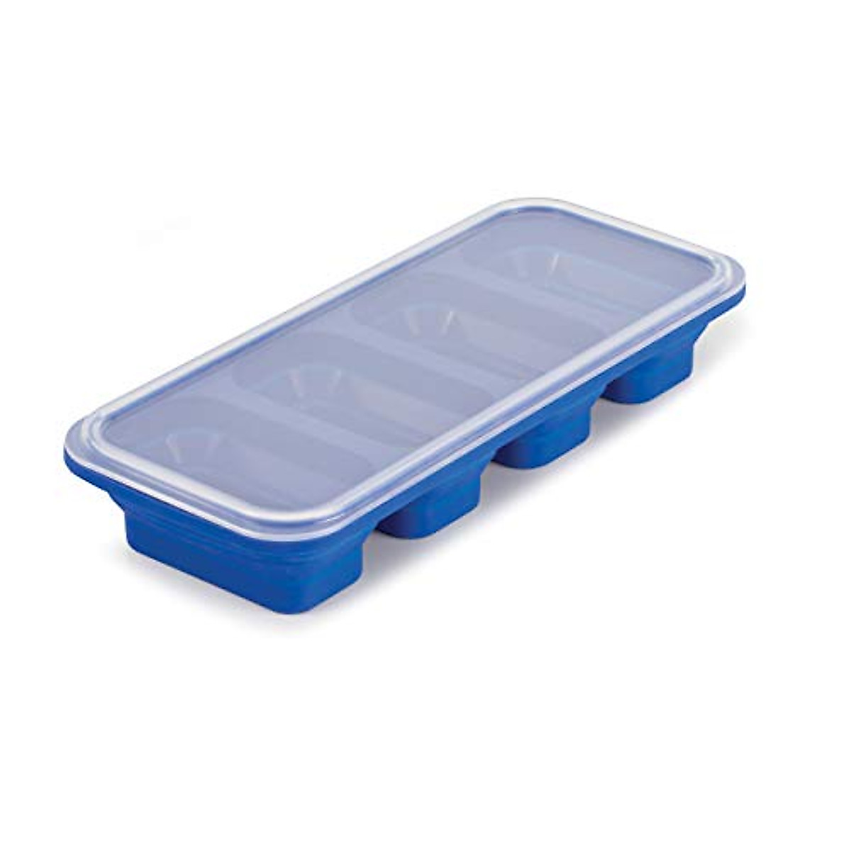 HIC Kitchen Prep-N-Freeze Portion Tray with Lid, Collapsible LFGB Silicone, 6-Ounce Sections