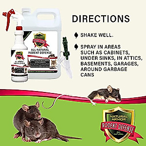 Natural Armor Peppermint Repellent for Mice/Mouse, Rats & Rodents. Natural Spray for Indoor & Outdoor Use Rodent Shield - 128 Fl Oz Gallon Refill, Case of 4
