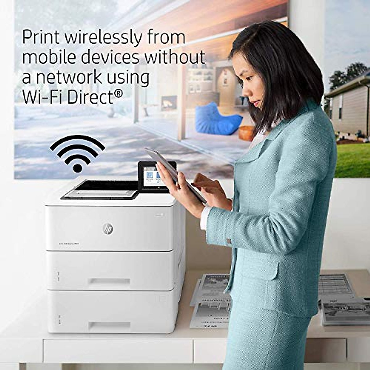 HP LaserJet Enterprise M507x Wireless Monochrome Printer with built-in Ethernet, 2-sided printing & extra paper tray (1PV88A)