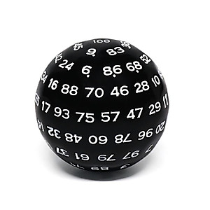 2Pcs DND D100 Dice Black and White 100 Sided Polyhedral Game Dice Set