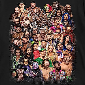 WWE Boys Superstars Group Shirt - John Cena, Daniel Bryan, Seth Rollins World Wrestling Champion Belt T-Shirt (Black Group, Medium)