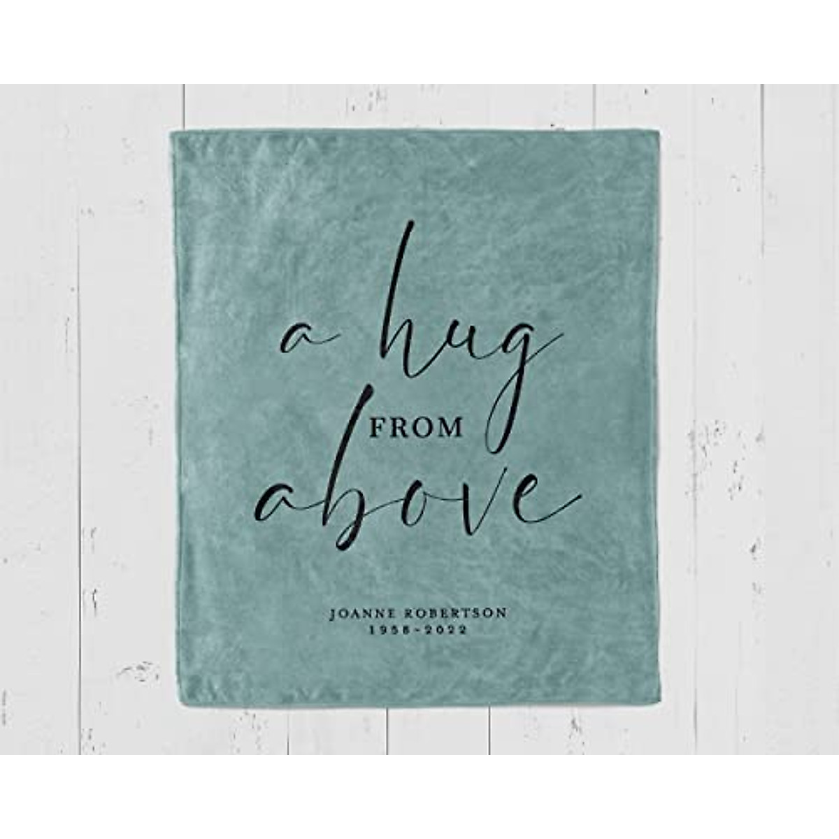 Mini Chic Personalized A Hug from Above Blanket, Husband in Heaven Sympathy Blankets and Throws, Gift for Widow from Husband, Bereavement Gifts Loss of Husband