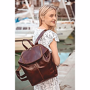 Time Resistance Leather Backpack Vintage Rucksack Business Backpack Unisex Bag Brown