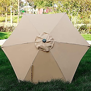 Blissun 7.5 ft Patio Umbrella, Yard Umbrella Push Button Tilt Crank (Tan)