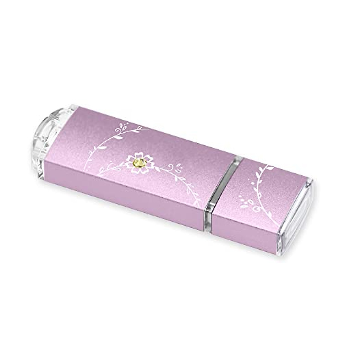 TCELL Natural Beauty 64GB USB 3.0 Flash Drive Decorated with Swarovski Elements Crystal Lavender Purple for Women Student Office Gift, Purple USB Stick