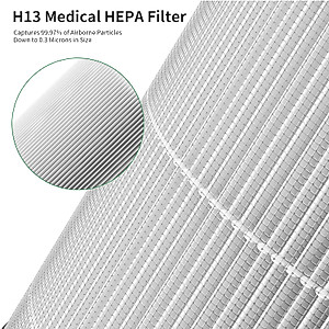 XBWW 2 Packs D09 Replacement Filter Compatible with Tailulu D09 H13 True HEPA Air Cleaner Purifier for Home Large Room Up to 1345 Sq Ft, CADR 180m³/h+