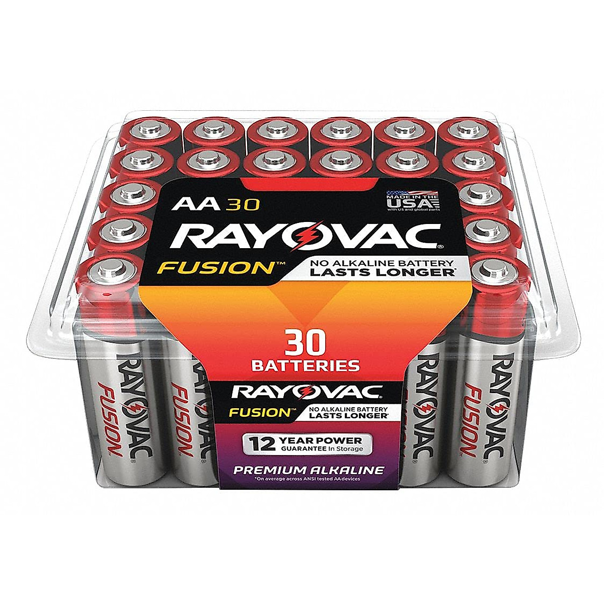 Rayovac Fusion Advanced Alkaline AA Batteries - AA - Alkaline - 30 / Pack