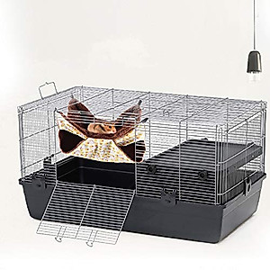 Tfwadmx Rat Double Hammock, Ferret Bunkbed Warm Fleece Hanging Bed Pet Cage Accessories Toys for Sugar Glider Degu Guinea Pig Gerbil Chinchilla Squirrel Hamster Mouse Mice(13.8x13.8 in)