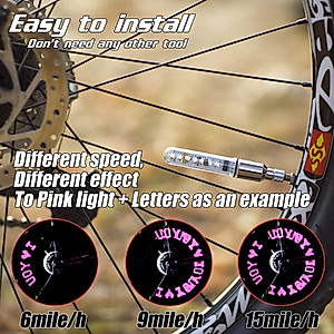 DAWAY A08 Bike Wheel Lights - Led Bicycle Tire Valve Stem Light, 2 Pack, Waterproof Neon Flashing Bycicle Lamp, Cool Safety Accessories for Boys, Kids, Adults, Motion Activated, White Graphics