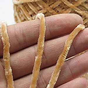 8 oz/250g Chenille Yarn,DIY Velvet Chenille Yarn,Bulky Luxury Coffee Brown Chenille Yarn for Crochet Hat Scarf