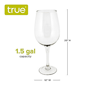 True Big Bordeaux Glass Bottle Giant Display Holder, Home Decor Accessory Gift, 1.5 gallon