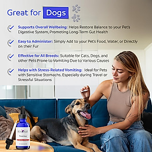 Pet Essences - Vomiting Formula for Dogs, Cats & Horses, 1oz - Natural Flower Essences for Chronic Cat Vomit Due to Fear and Trauma - Easy to Use and Safe for All Ages & Breeds