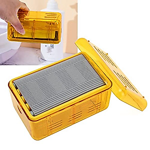 BORDSTRACT Soap Bubble Box, PP Hollow Elastic Design Soap Foaming Holder with Cover, Portable Soap Cleaning Storage Soap Dispenser for Home Travel Hiking Bathroom