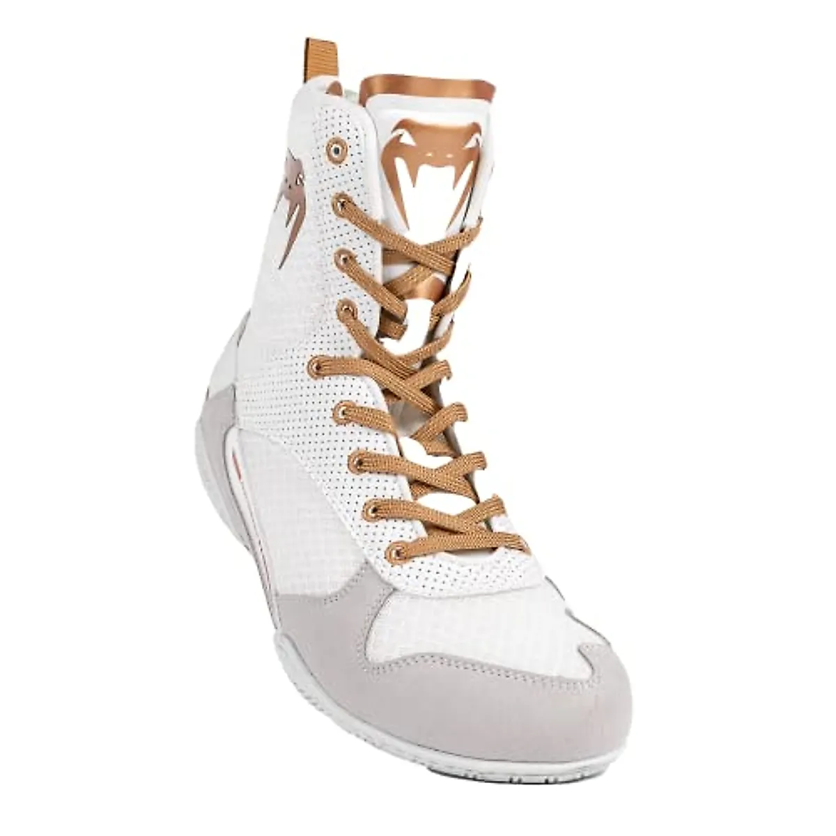 Venum Mens "Elite" Boxing Shoes, White/Gold, 10 US