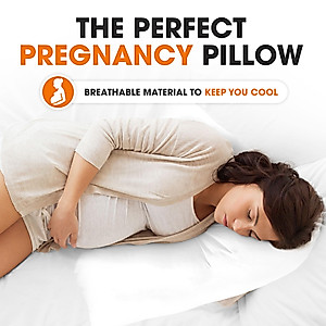 Cheer Collection Oversized V Shaped Pillow, L Shaped Pillow for Neck and Shoulder Support, Side Pillow for Sleeping on Side, Pregnancy Pillow, Curved Pillow, Includes Pillow Cover