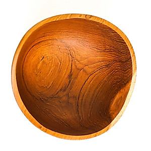Rainforest Bowls Set of 2 6.5" Wavy Javanese Teak Wood Bowls- Perfect for Daily Use, Hot & Cold Friendly, Ultra-Durable- Exclusive Luxury Custom Design Handcrafted by Indonesian Artisans