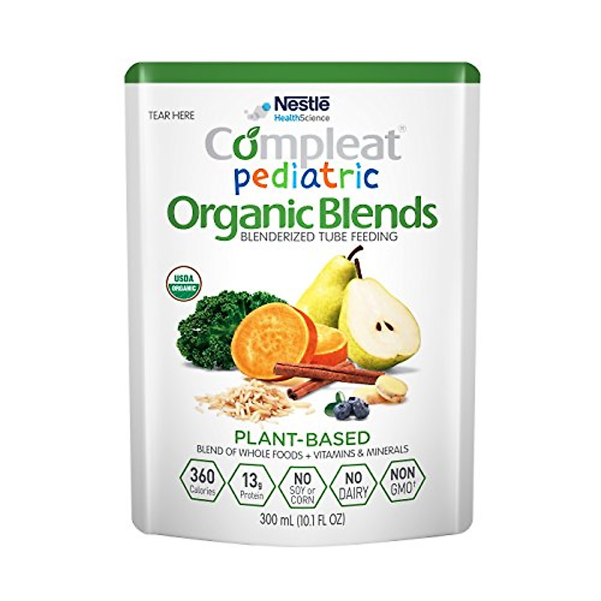 Compleat Pediatric Organic Blends Plant Based, 10.1fl oz Pouch, 8 Count