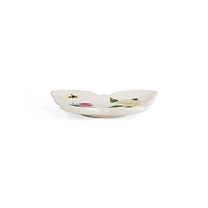 Portmeirion Botanic Garden Bouquet Teabag Tidy | 4.25 Inch Butterfly Shaped Teabag Holder and Spoon Rest for Kitchen Counter and Stove Top | Made of Dolomite