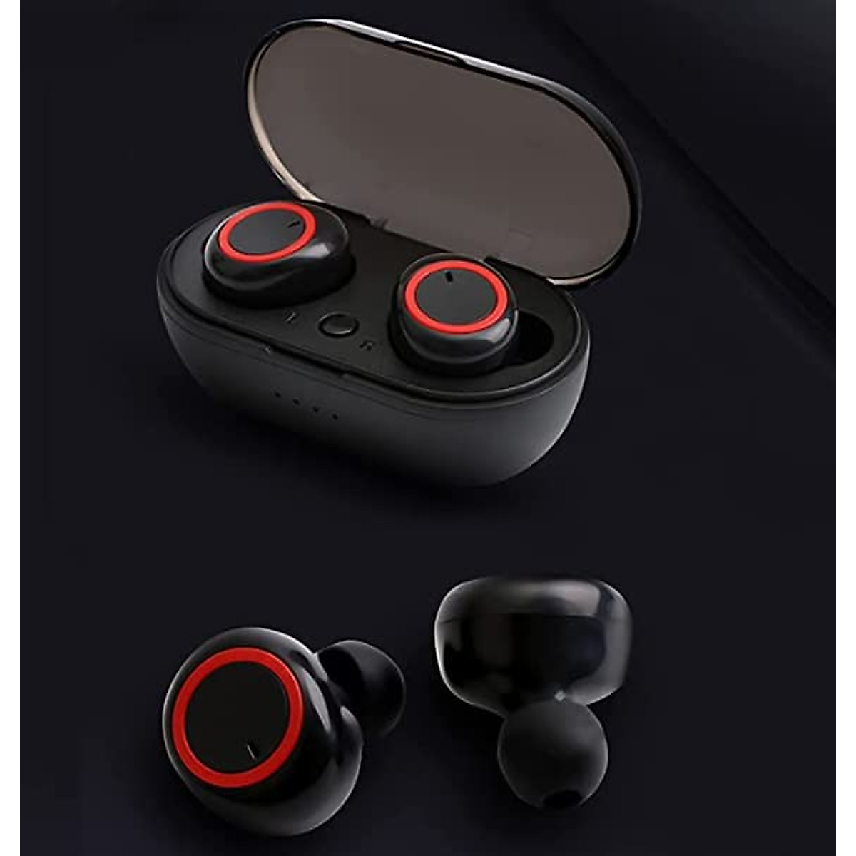 Y50 Bluetooth 5.2 Wireless Earbuds with Wireless Charging Case IPX8 Waterproof Stereo Headphones in Ear Built in Black