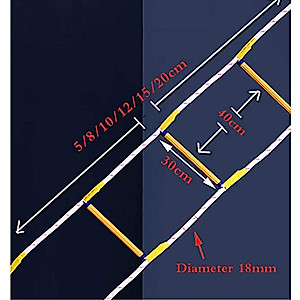 Ladders,Window Ladder Fire Escape 2-6 Story Homes Emergency Climbing Rope Ladders for Indoor or Outdoor Play Set Tree House Playground Rope Ladder/12M/39.4Ft