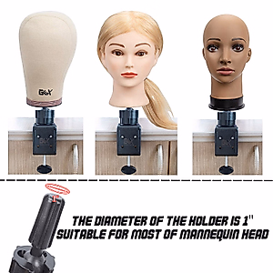 GEXWORLDWIDE Iron Wig C Clamp Stand Holder for Canvas Block Head Mannequin Manikin Training Practice Head Wig Display Styling