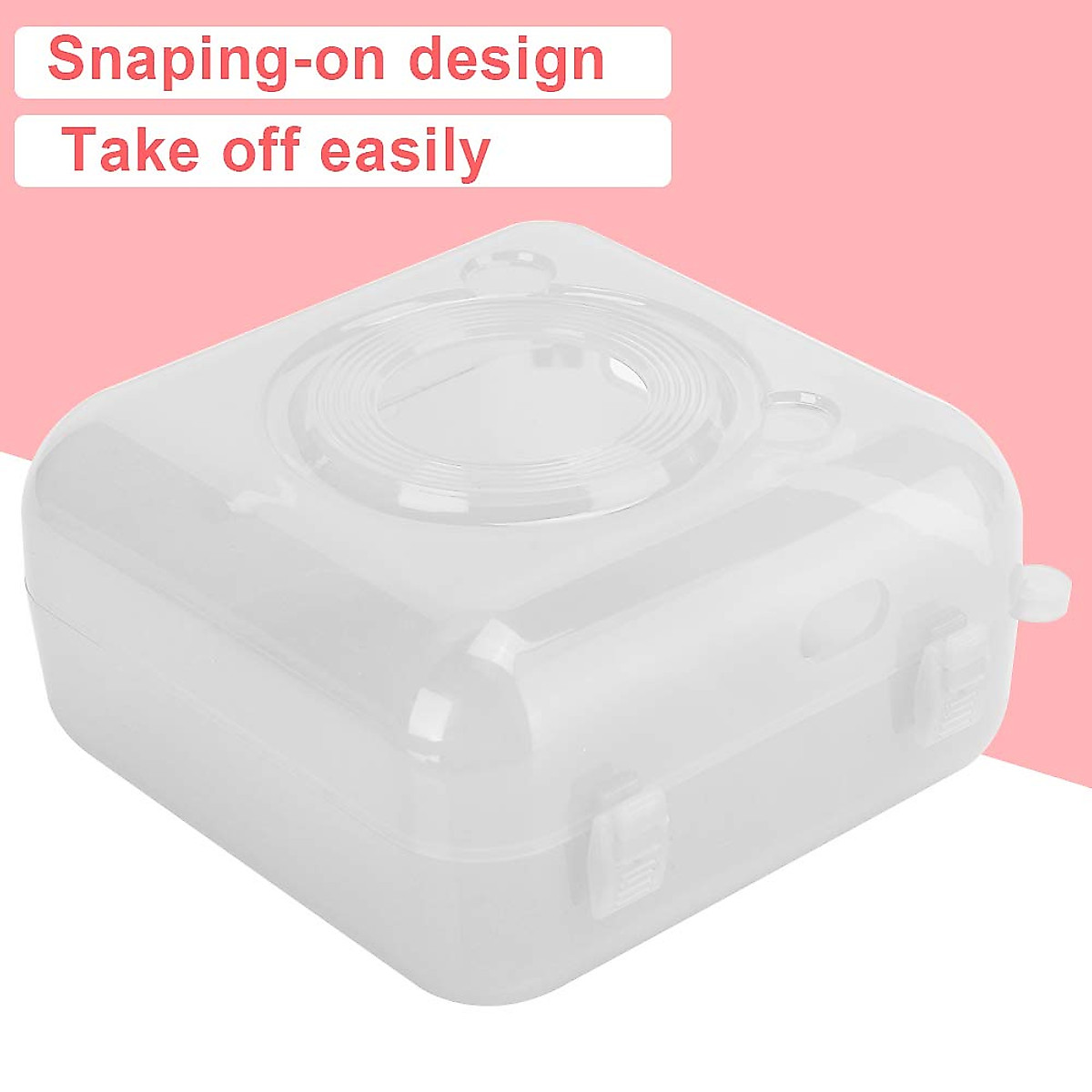 Richer-R Dedicated Protective Case for Peripage, Protective Shell PC for Peripage/Bluetooth Phone Pocket Thermal Sticky Note Barcode Printer, with Portable Rope(Transparent)