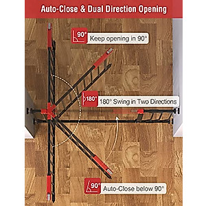 Syvio Baby Gate for Stairs and Door Ways, Dog Gates for The House 29" to 39" with Auto-Close, Pet Gate for Indoor with Wall Protectors and Extenders, No Drilling (Black)