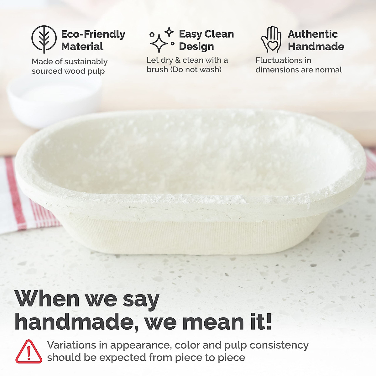 Bulka Oval Banneton Bread Proofing Basket Brotform Spruce Wood Pulp Small Oval 500g - Plane Non-Stick Batard Dough Proving Bowl Boule Container Bread Making Sourdough Artisan Loaves, Made in Germany.