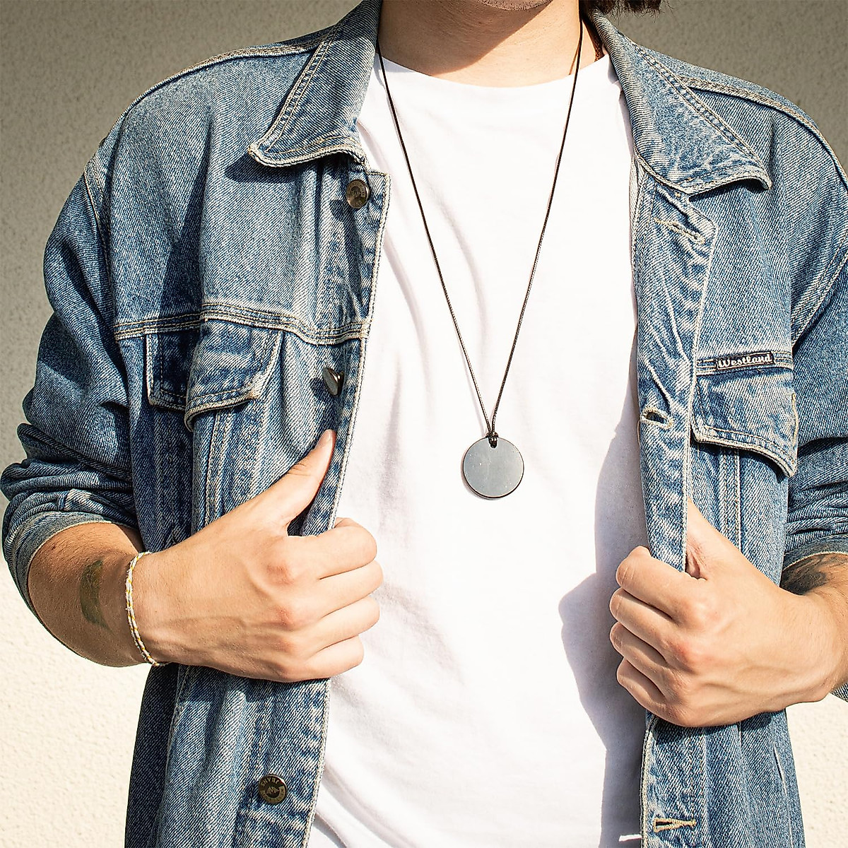 Karelia Shungite Pendant - Circle Base - Wearing this Shungite Necklace Improves and Protect Your Energy Flow - Stone from Russian Mine