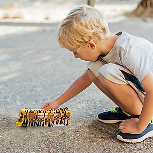 ArtCreativity Pull Back Tiger Safari Animal Bus for Kids, 7 Inch Tiger Design Bus with Pullback Mechanism, Durable Plastic Material, Safari Party Decorations, Best Birthday Gift for Boys and Girls