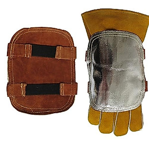 Longzhuo Welding Heat Shield For Hands, Welding Gloves Pad, Fireproof Gloves Pad, Welding Gloves Heat Shield Split Cowhide Leather Aluminized Back Welding Hand Pad