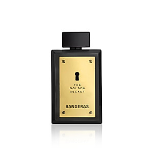 Banderas Perfumes - The Golden Secret - Eau de Toilette Spray for Men - Long Lasting - Masculine, Casual and Elegant Fragrance - Mint, Apple and Spicy Notes - Ideal for Day Wear - 6.7 Fl Oz