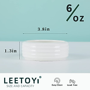 Reptile Food Bowls Ceramic Round Reptile Water Food Dish, Pet Food Bowl for Lizards, Small Snakes, Young Bearded Dragons, Gecko Tortoise Spider (White, Medium-2Pack)