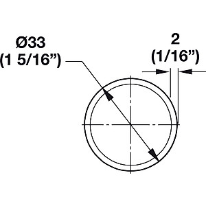 TAG Synergy Premium 1 Pair of 1-5/16" Diameter Round Wardrobe Tube Closet Rod End Supports (White)