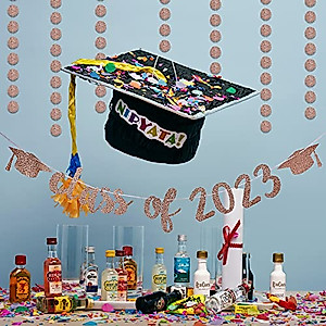 Class of 2022 Banner and Graduation Circle Dots Garland Rose Gold Glitter - Graduation Party Decorations 2022 Rose Gold,Graduation Decorations for Girls,Rose Gold Graduation Banner 2022