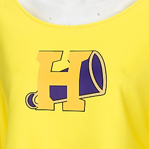 FOGHORN Women Girls Cheerleader Costume Halloween Sports School Fancy Yellow Cheerleading Uniform Outfit(XS)