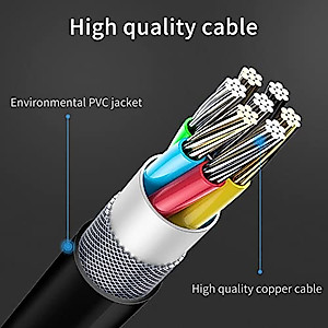 Poyiccot RCA Splitter Male to Male Cable, RCA Y Splitter 1 RCA Male to 2 RCA Male Stereo Audio Subwoofer Cable, 2RCA to 1RCA Bi-Directional RCA Y Adapter Cable - 25cm/10inch