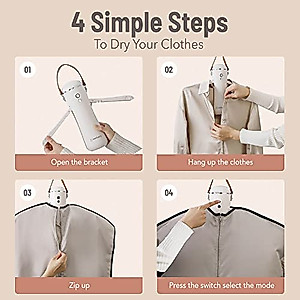 Sanivery Electric Portable Dryer for Clothes - Mini Clothes Dryer with Shoe Drying Attachment, Foldable Drying Rack, Super-Quiet Motor, and UV Light - Compact Travel Dryers for RV and Apartments